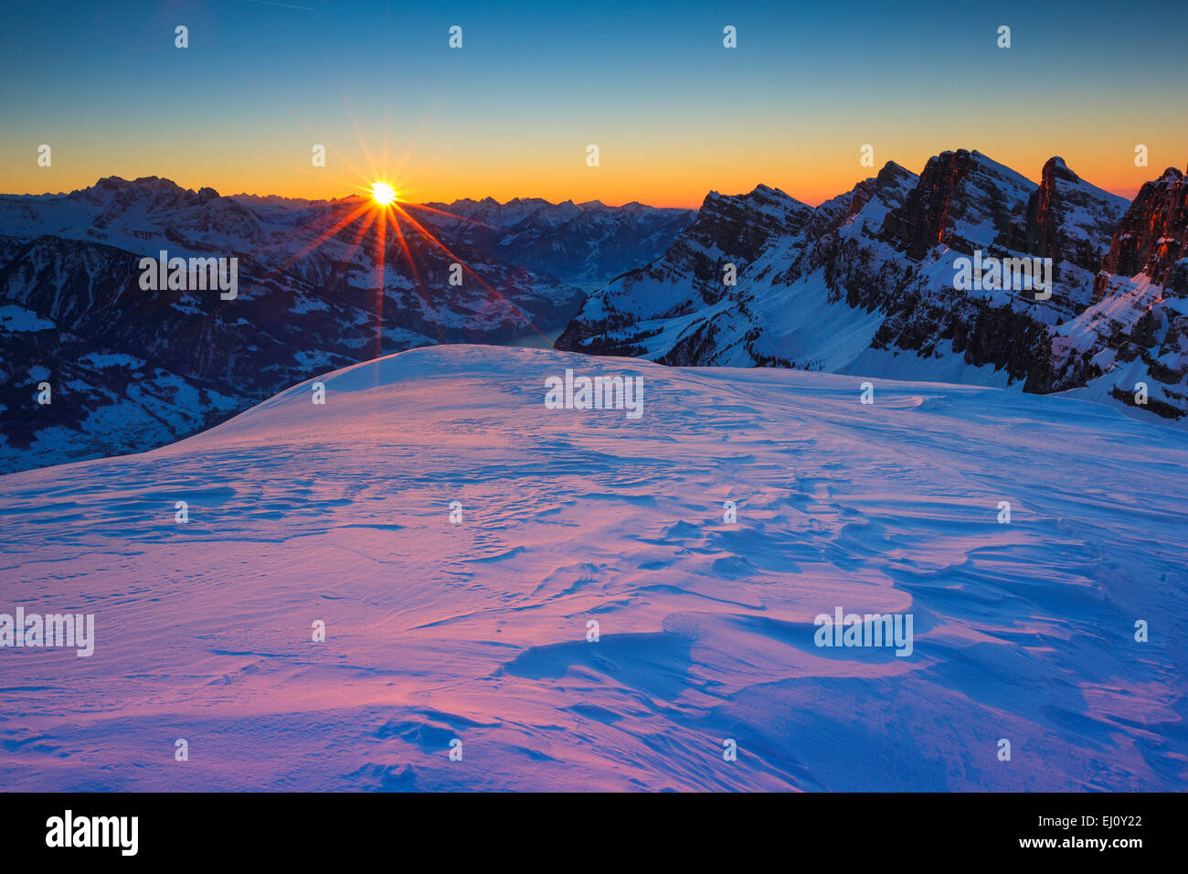 Evening, Alps, view, mountain, mountain panorama, mountains, mountain ...