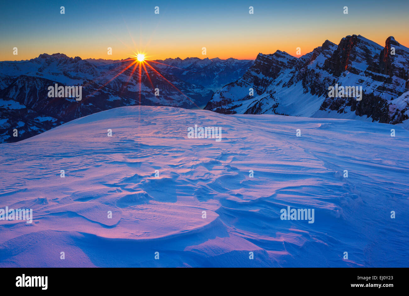 Evening, Alps, view, mountain, mountain panorama, mountains, mountain ...