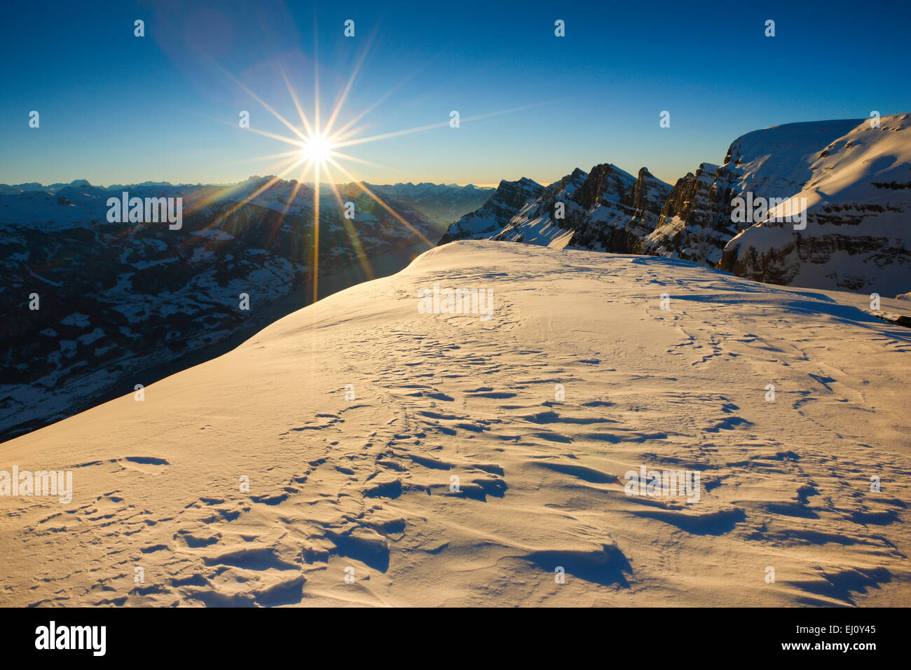 Evening, Alps, view, mountain, mountain panorama, mountains, mountain ...