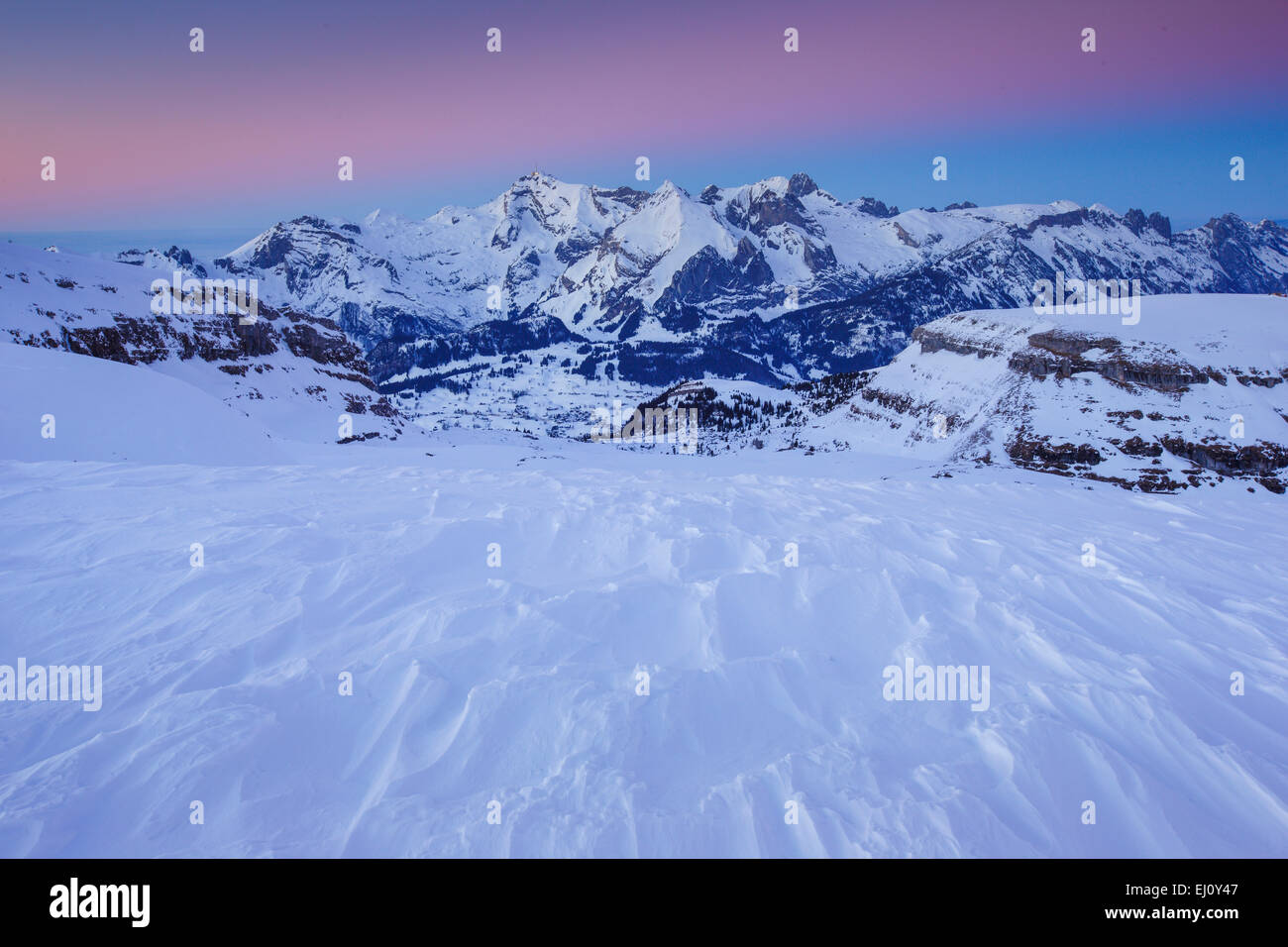 Evening, dusk, Alps, Altmann, view, mountain, mountain panorama ...