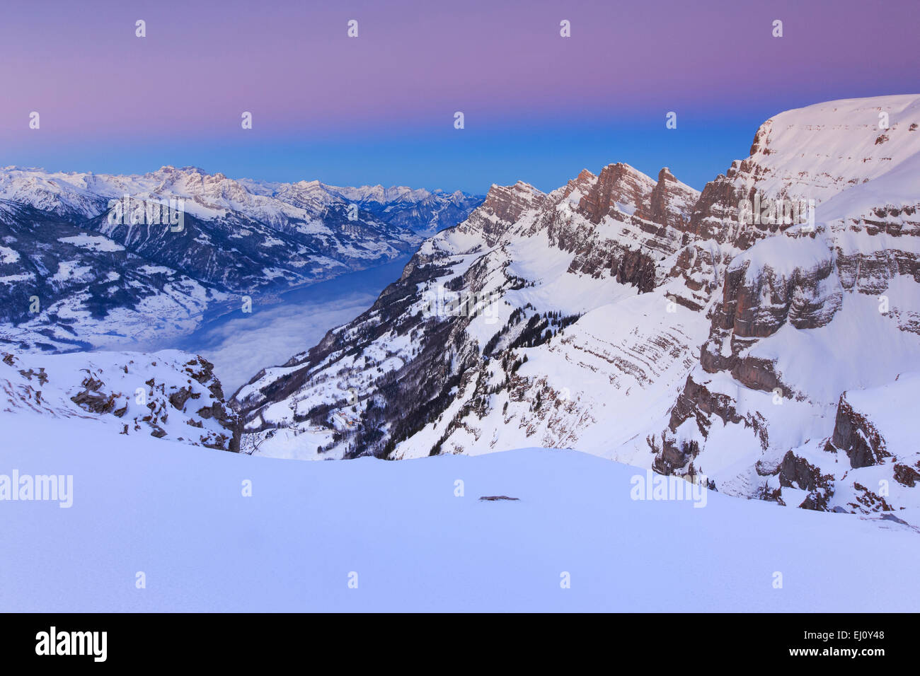 Alps, alpenglow, alpin glow, view, mountain, mountain panorama ...