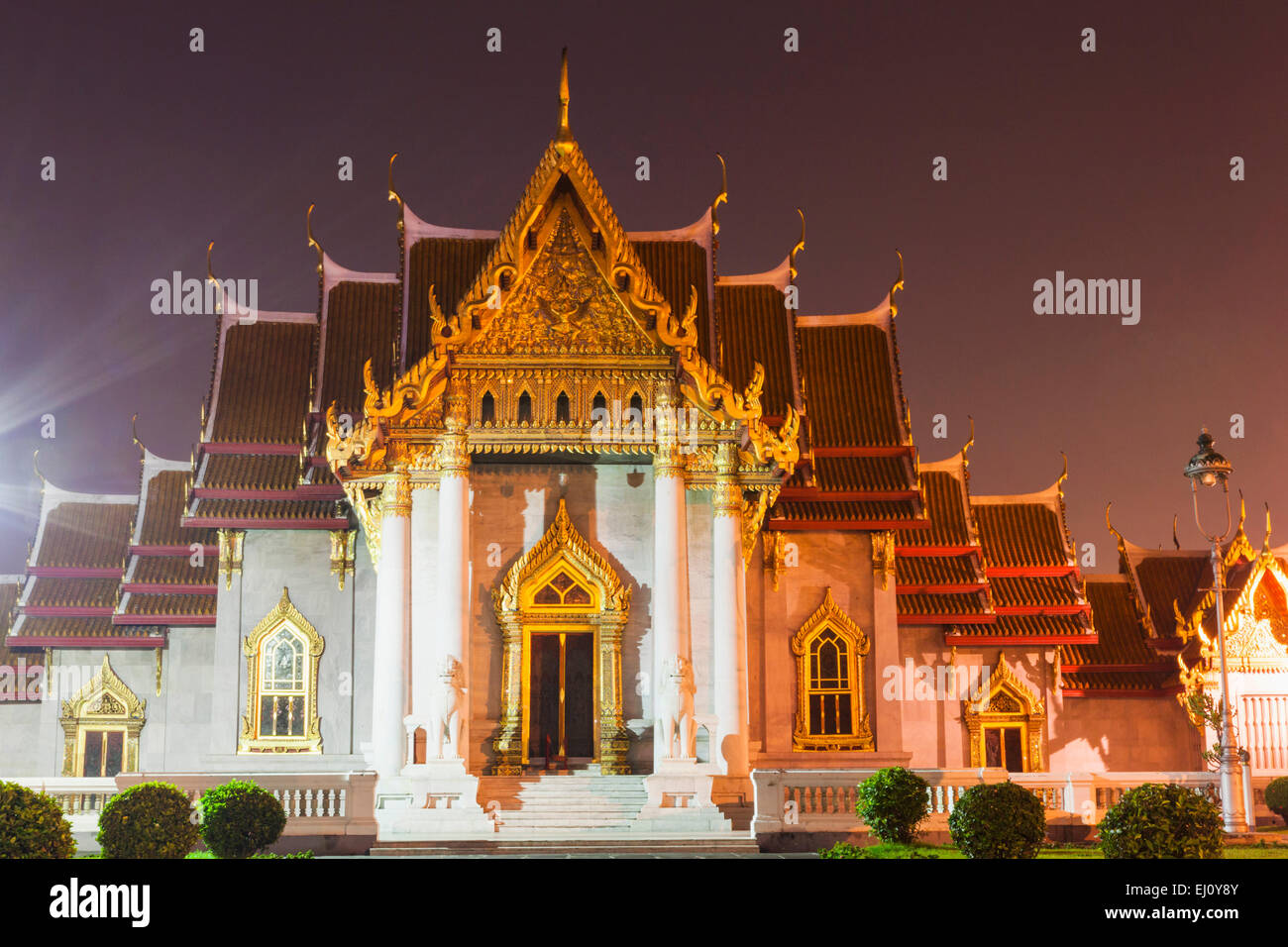 Thailand, Bangkok, Wat Benchamabophit aka The Marble Temple Stock Photo ...