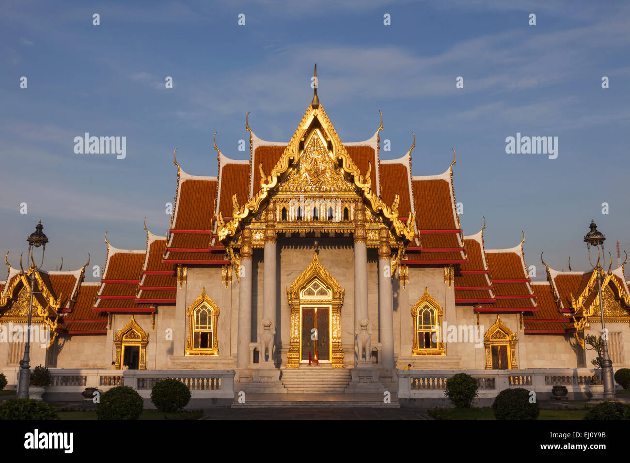 Thailand, Bangkok, Wat Benchamabophit aka The Marble Temple Stock Photo ...