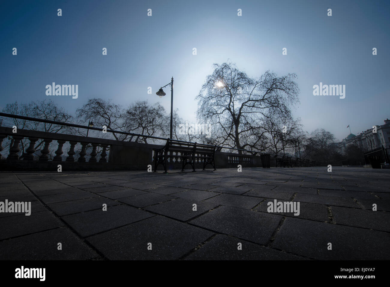 Misty sunset, London Stock Photo - Alamy