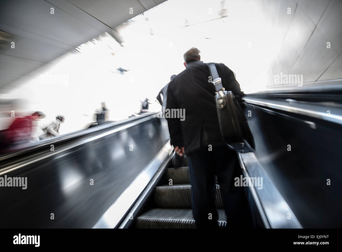 Escalator going down train hi-res stock photography and images - Alamy