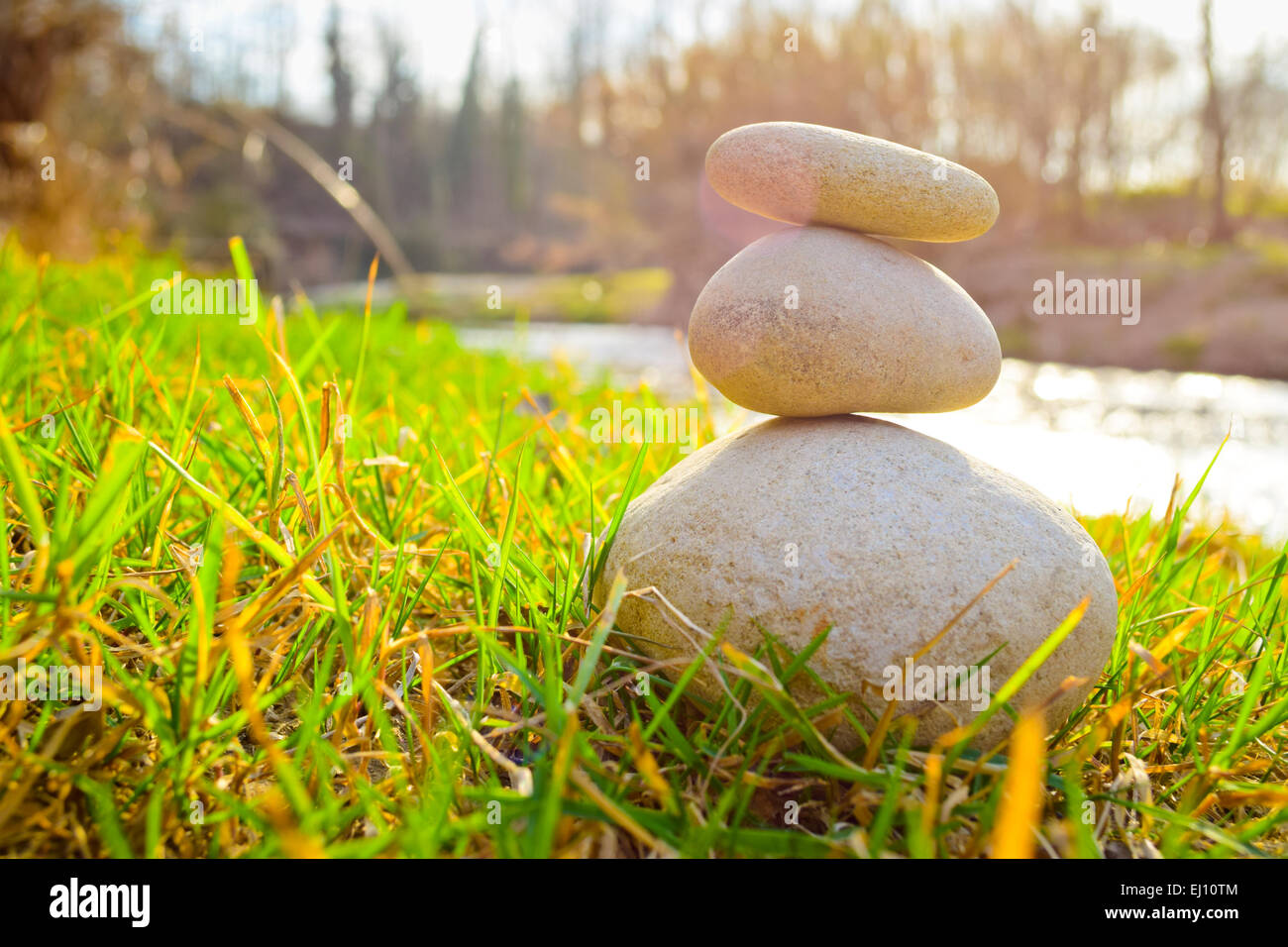 Stacked stones in nature Stock Photo - Alamy