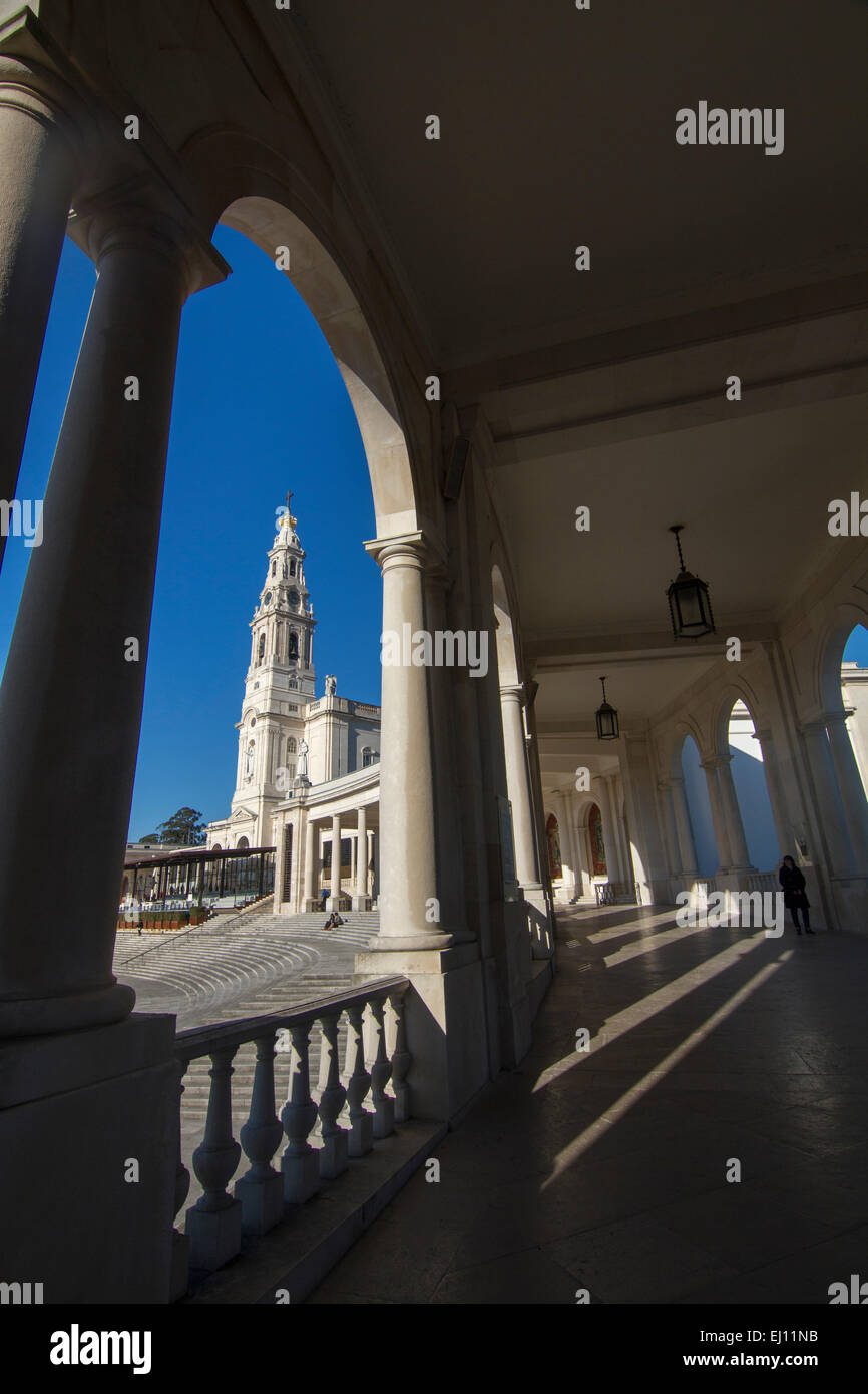 View of the famous holy plaza of Fatima, Portugal Stock Photo - Alamy