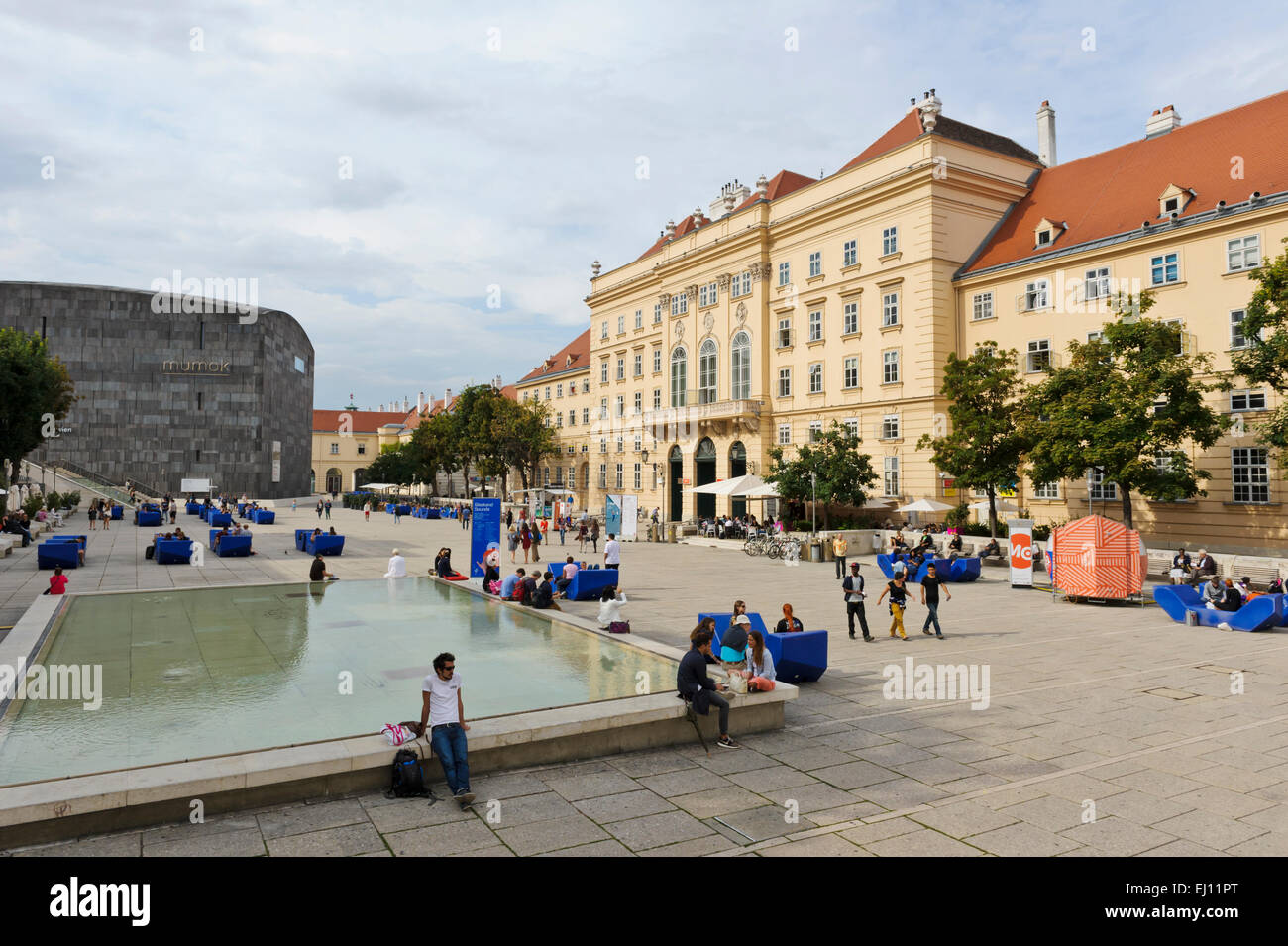 The courtyard at the MuseumsQuartier, Vienna, Austria Stock Photo - Alamy