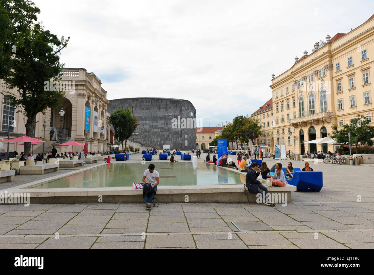 The courtyard at the MuseumsQuartier, Vienna, Austria Stock Photo - Alamy