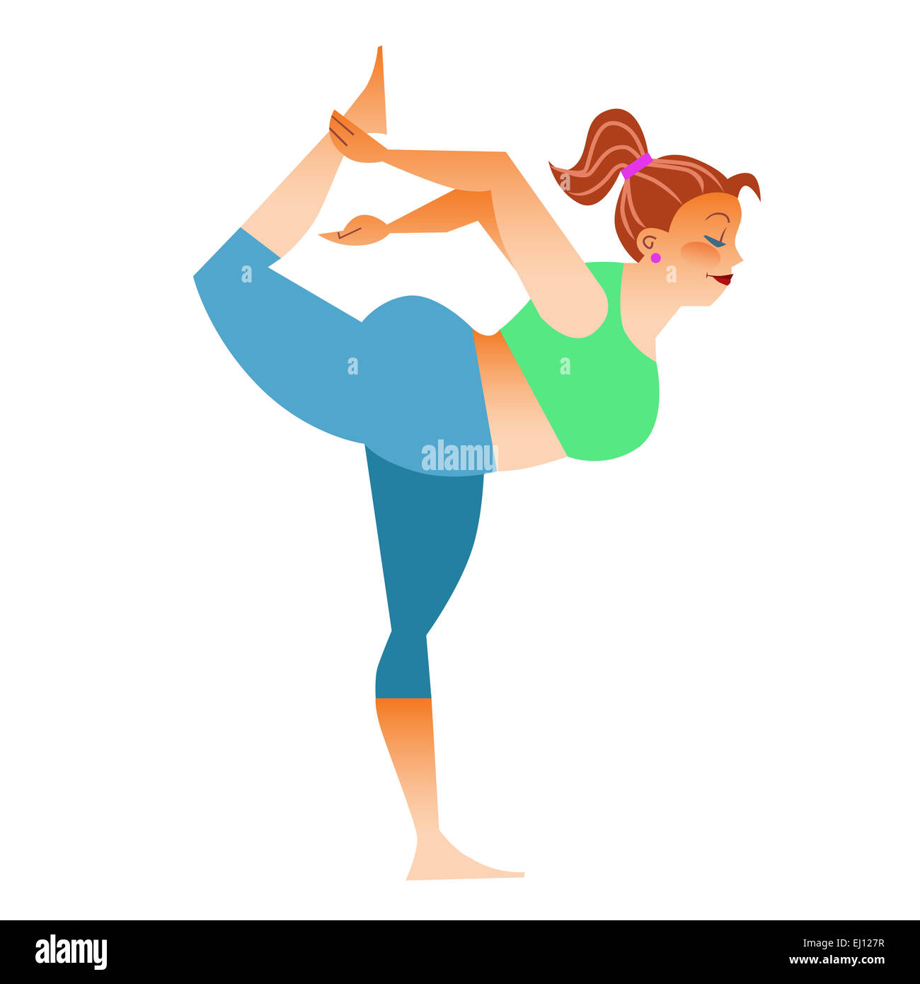 Conventional bit thick woman does yoga. Health care and spiritual Stock ...
