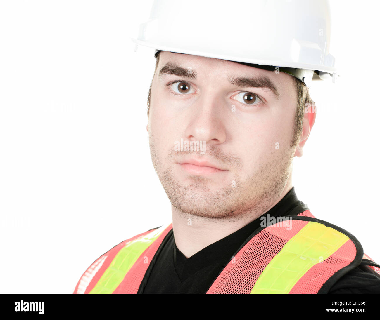 experienced men carpenterin studio white background Stock Photo - Alamy