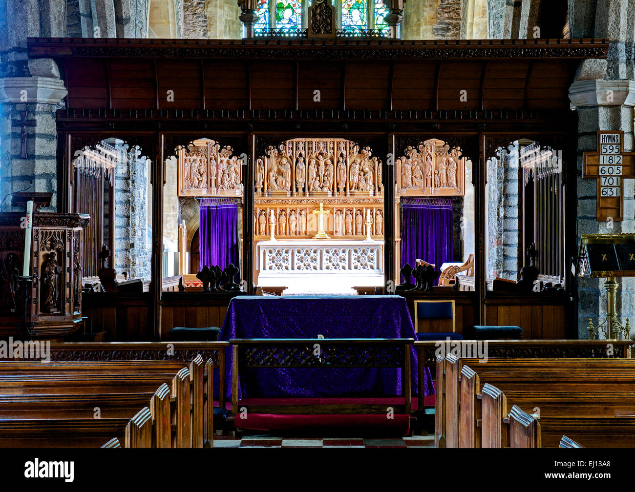 Interior of St Andrew's Church, Ashburton, Devon, England UK Stock ...