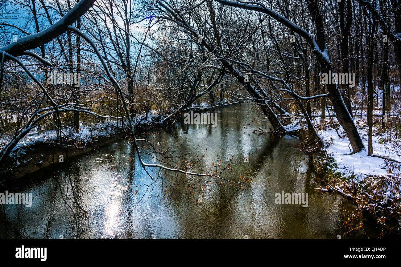 Winter view of Codorus Creek, in rural York County, Pennsylvania Stock ...