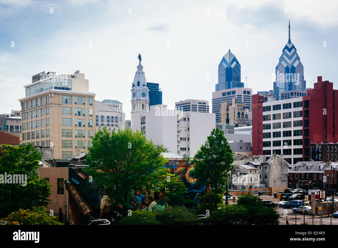 View of the Philadelphia skyline from the Reading Viaduct, Philadelphia ...