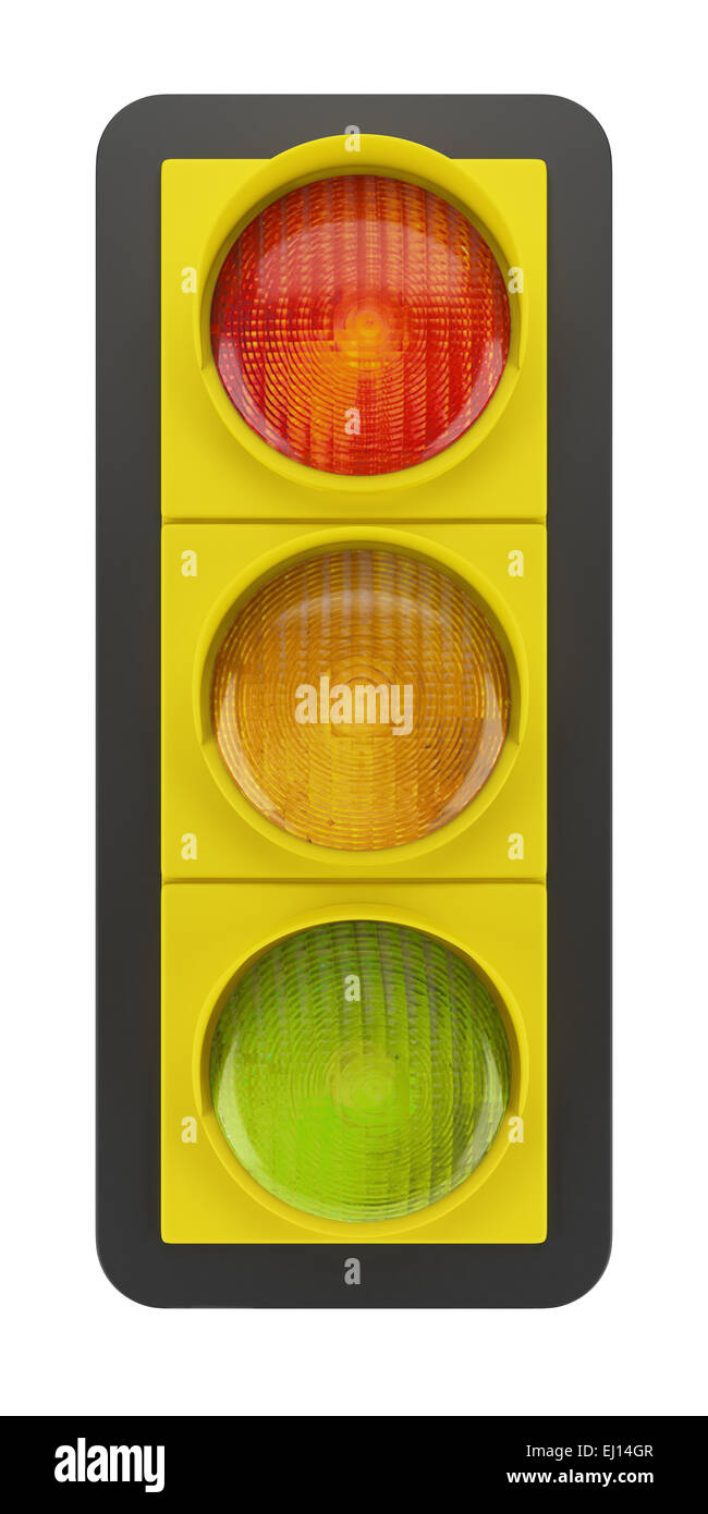 traffic light isolated on white background Stock Photo - Alamy
