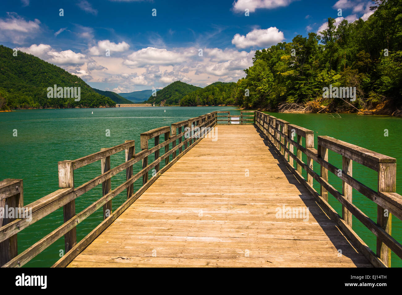 Fishing pier at Watauga Lake, in Cherokee National Forest, Tennessee ...