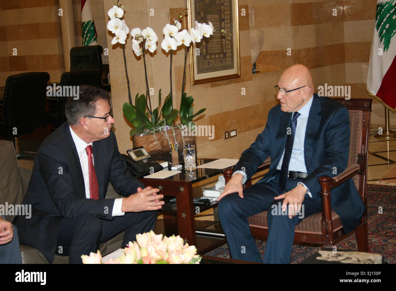 Beirut, Lebanon. 19th Mar, 2015. Visiting German Federal Minister for ...