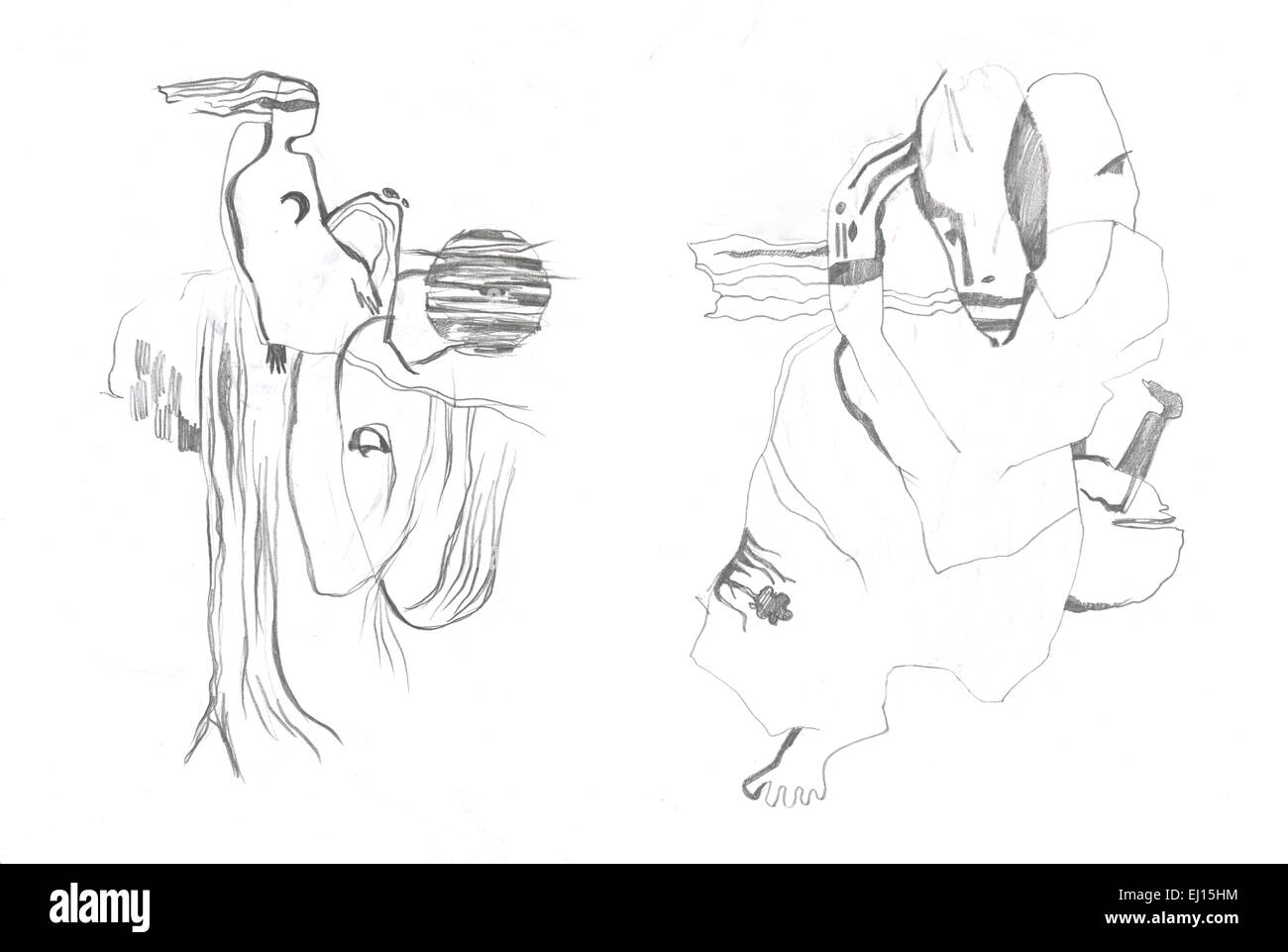 Hand made illustration, line art. Inspirated by surrealism. About Love ...