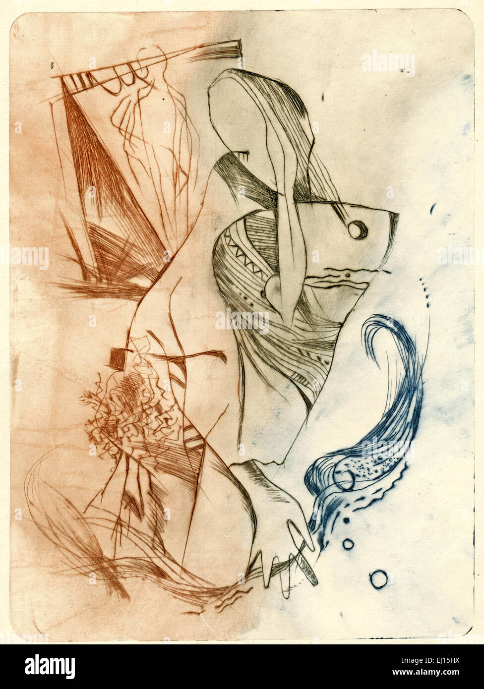 Hand made illustration - line art. Inspirated by surrealism. Without ...