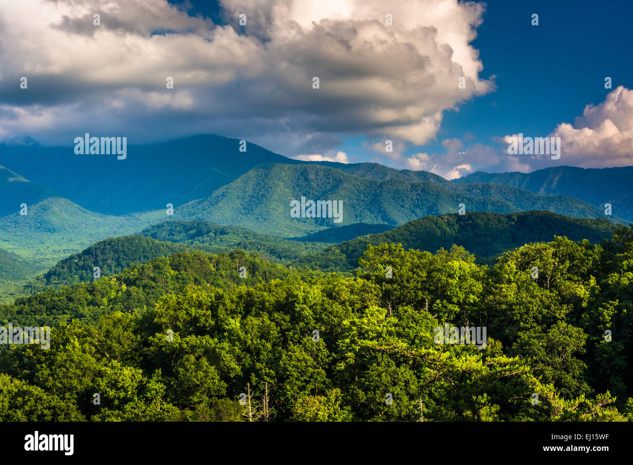 View of mountains in Great Smoky Mountains National Park, Tennessee ...