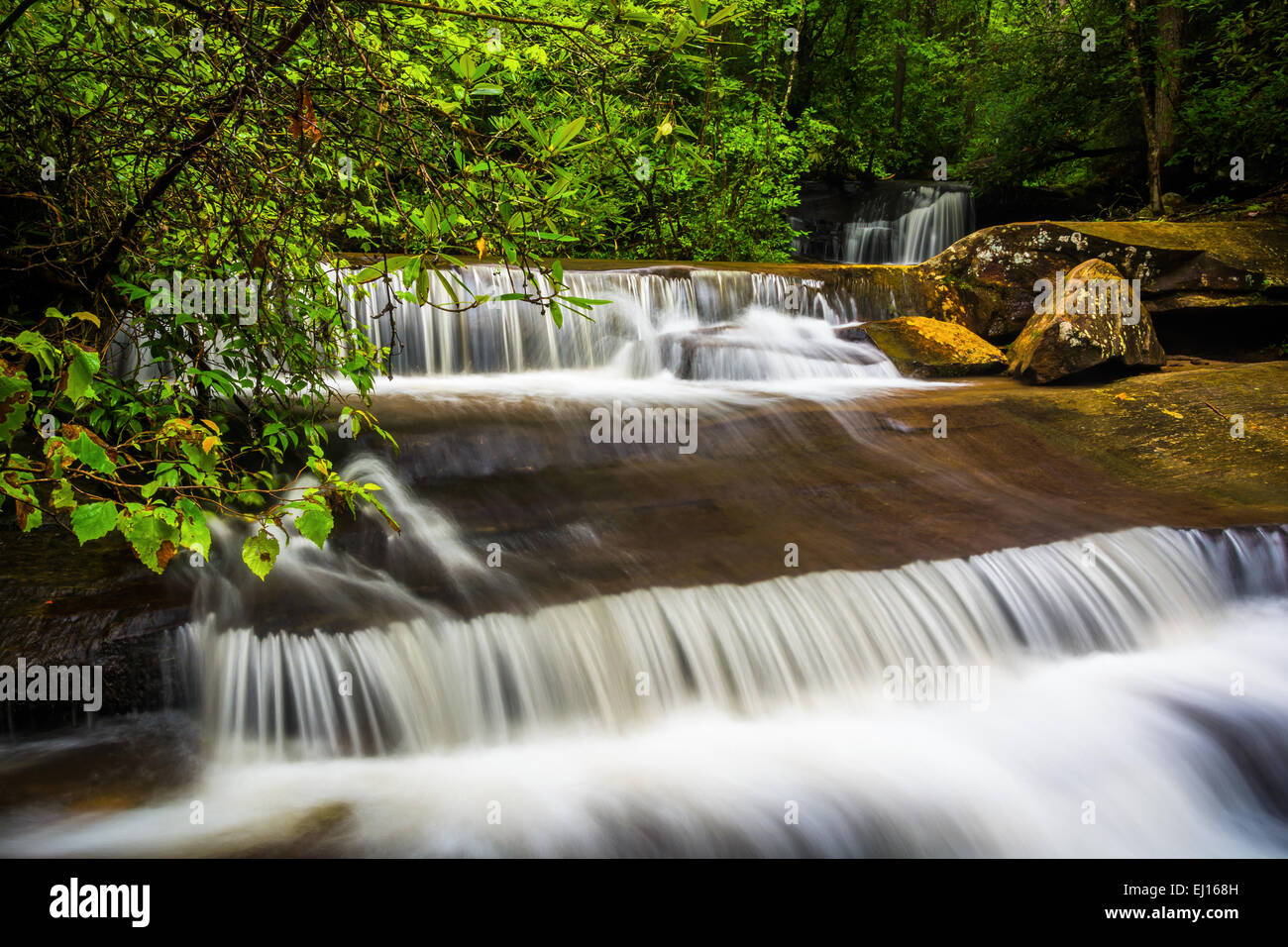 Waterfall and cascades on Carrick Creek, at Table Rock State Park ...