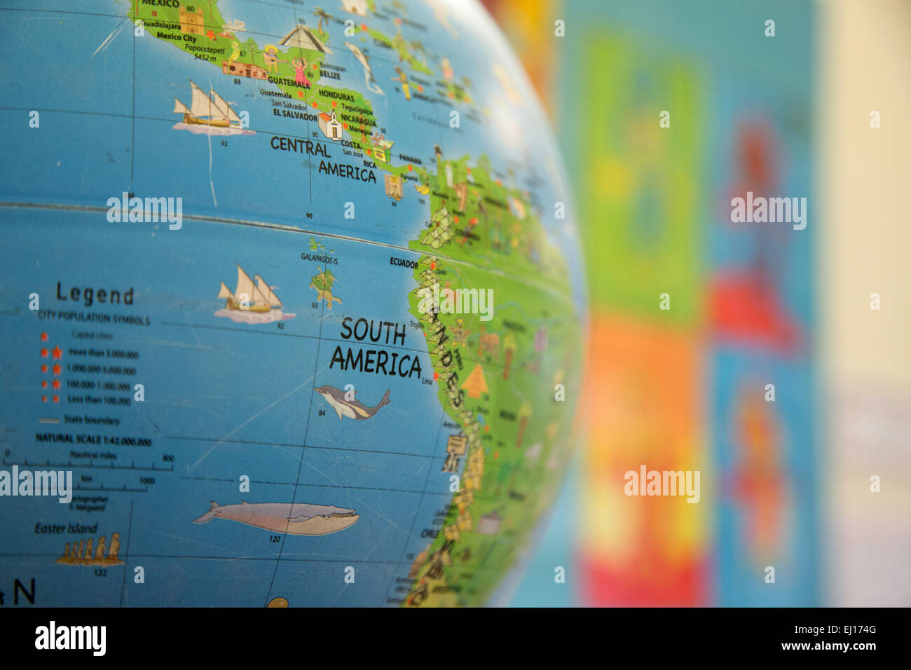 School globe in a classroom setting Stock Photo - Alamy