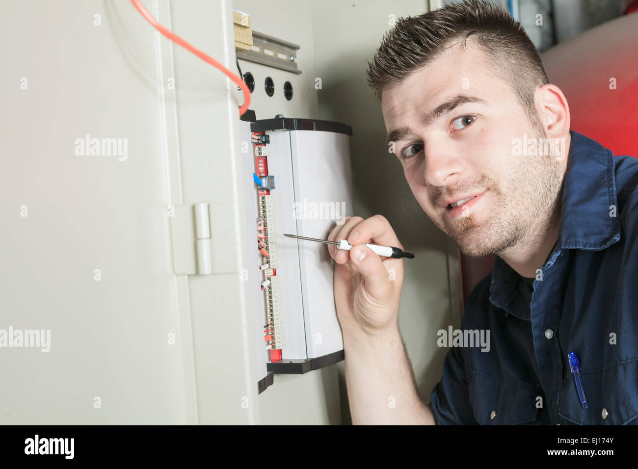 Portrait happy electrical engineer in hi-res stock photography and ...