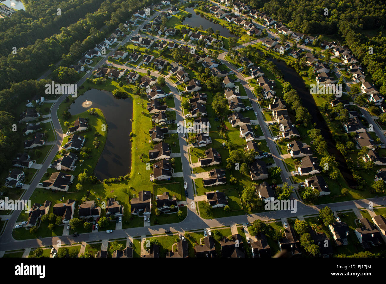 Aerial view of a suburban housing development in Mt Pleasant, SC Stock ...