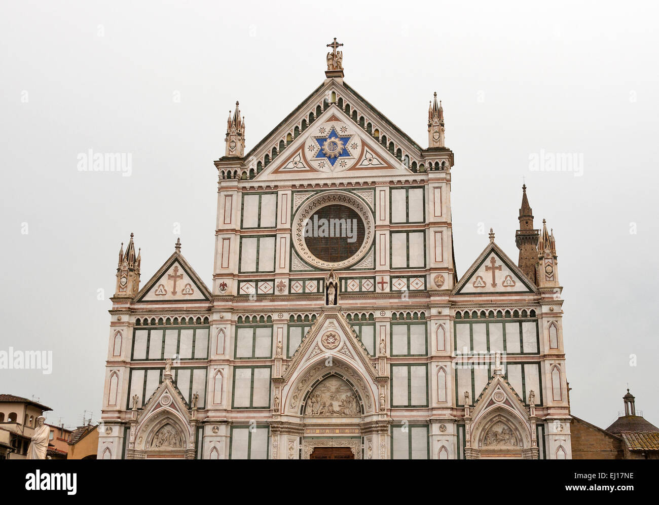 Basilica di Santa Croce facade or Basilica of the Holy Cross, famous ...
