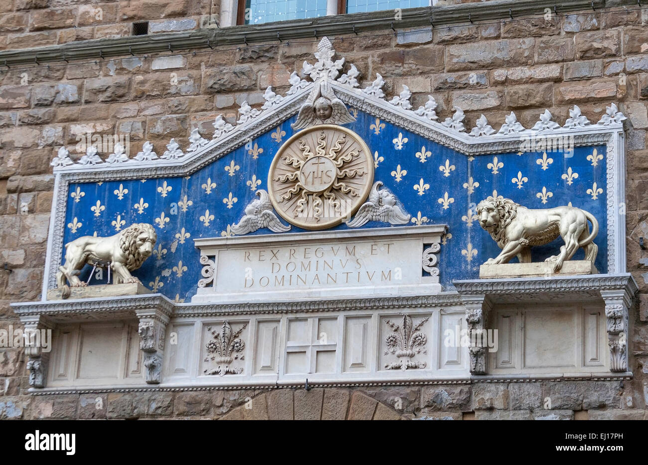 Ancient bass-relief on Uffizi museum wall in Florence, Italy Stock ...