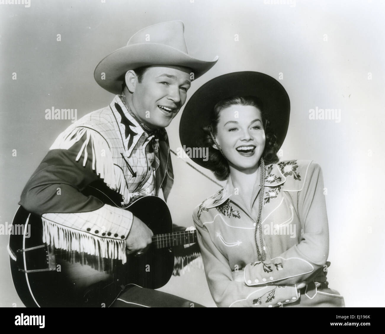 ROY ROGERS (1911-1998) US singer and cowboy actor with Gail Davis about ...