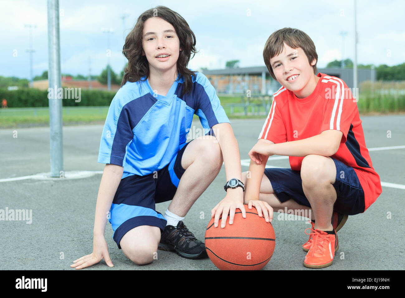 Young Boy In Basketball who having fun Stock Photo - Alamy