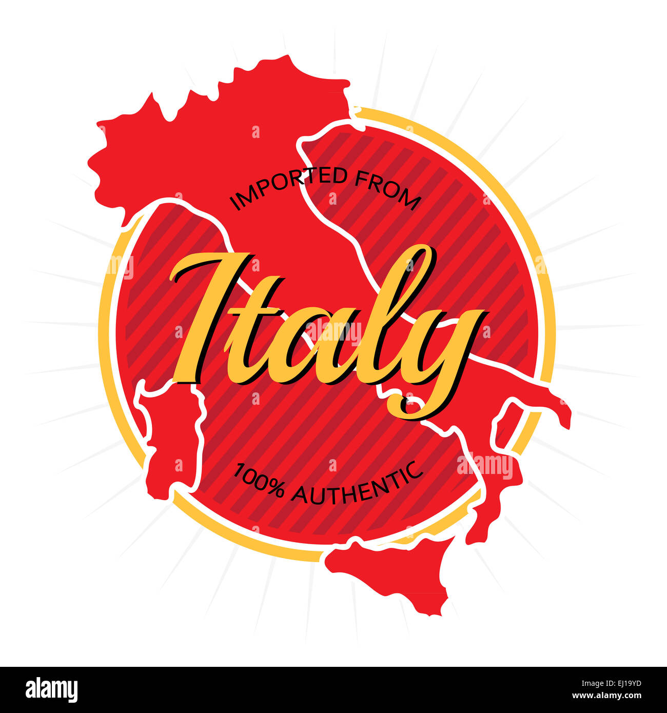 Imported from Italy Label Stock Photo - Alamy