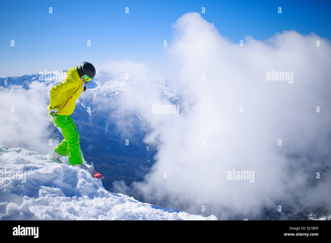 Ski boarder jumping hi-res stock photography and images - Alamy