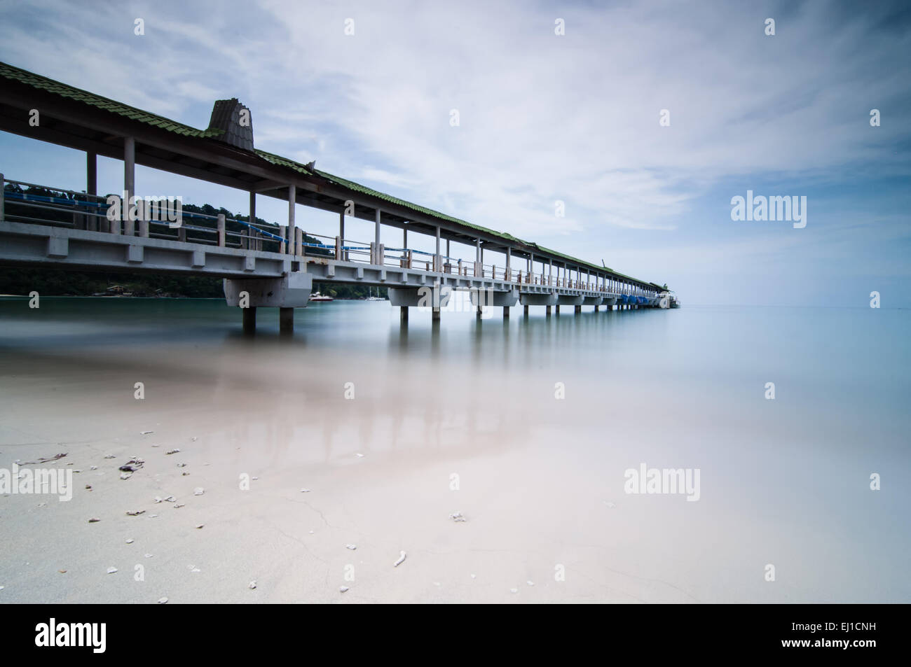 Long exposure tioman jetty Stock Photo - Alamy