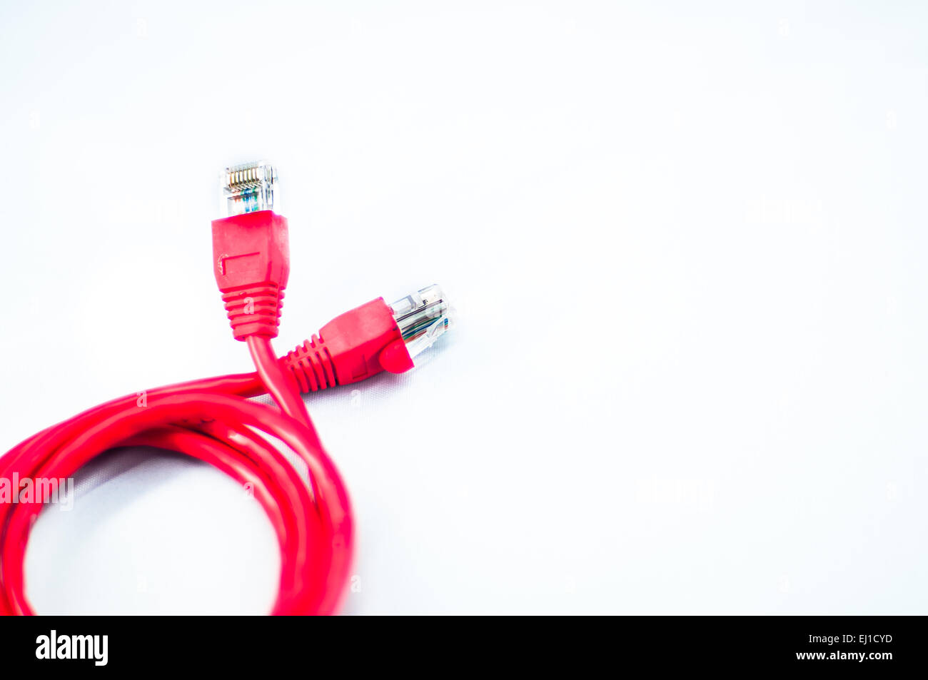 Red network cable Stock Photo - Alamy