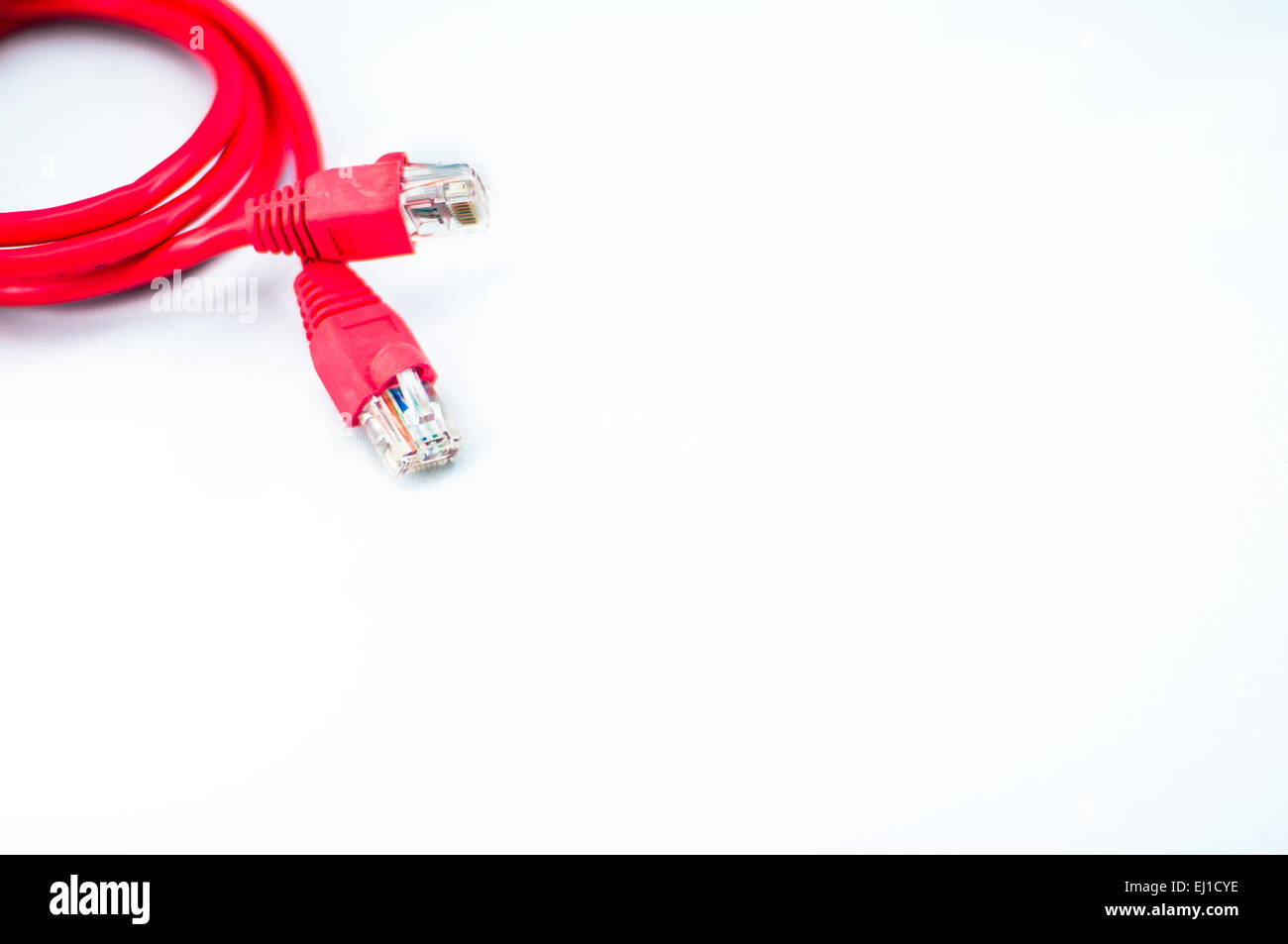 Red network cable Stock Photo - Alamy
