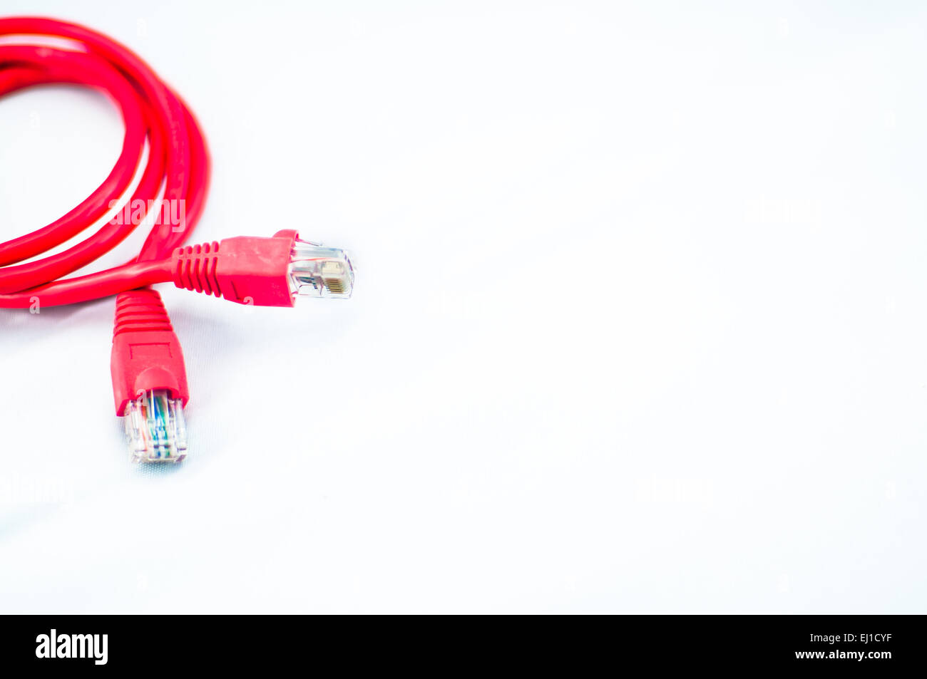 Red network cable Stock Photo - Alamy