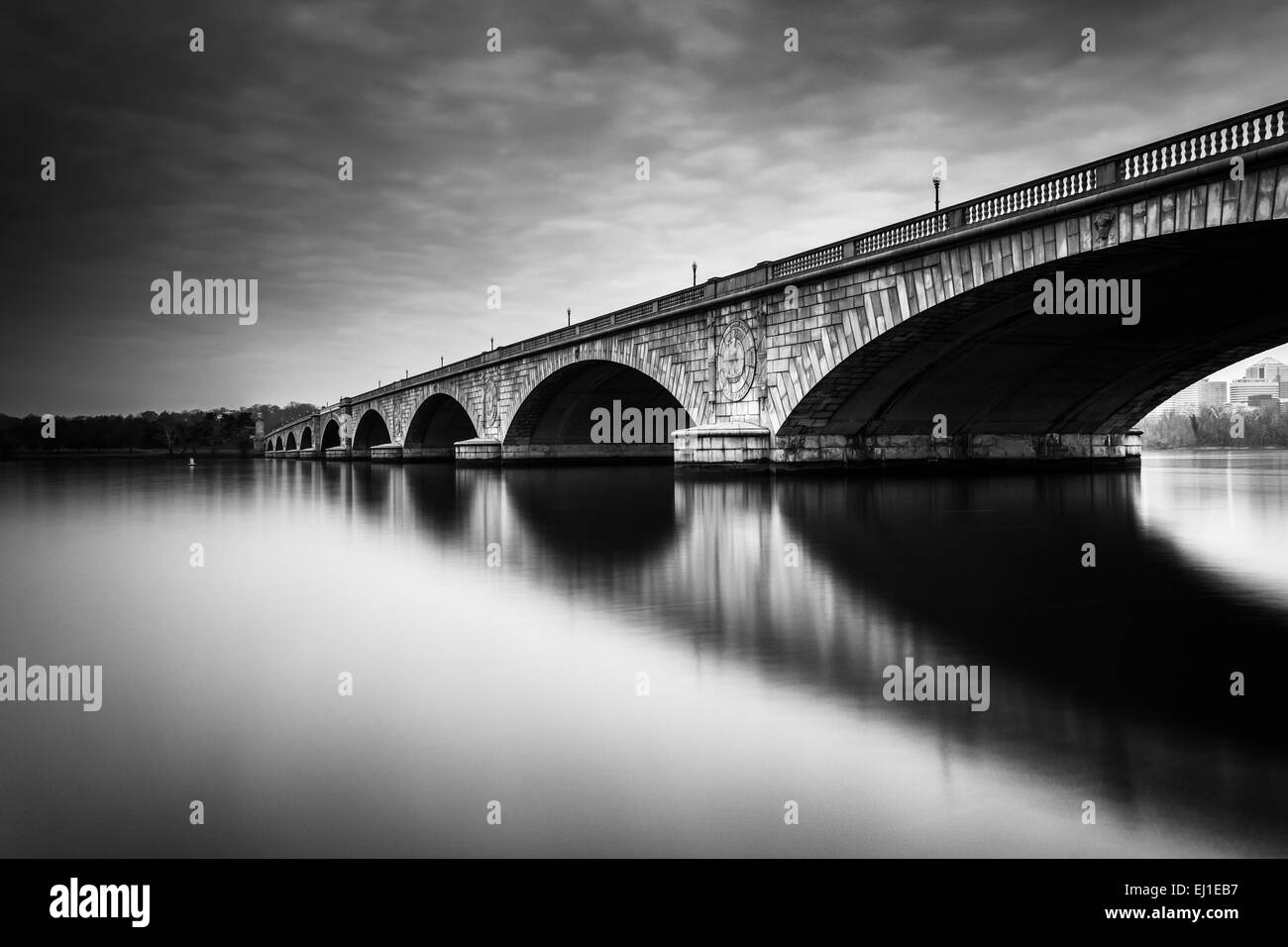 Long exposure of the Arlington Memorial Bridge, in Washington, DC Stock ...