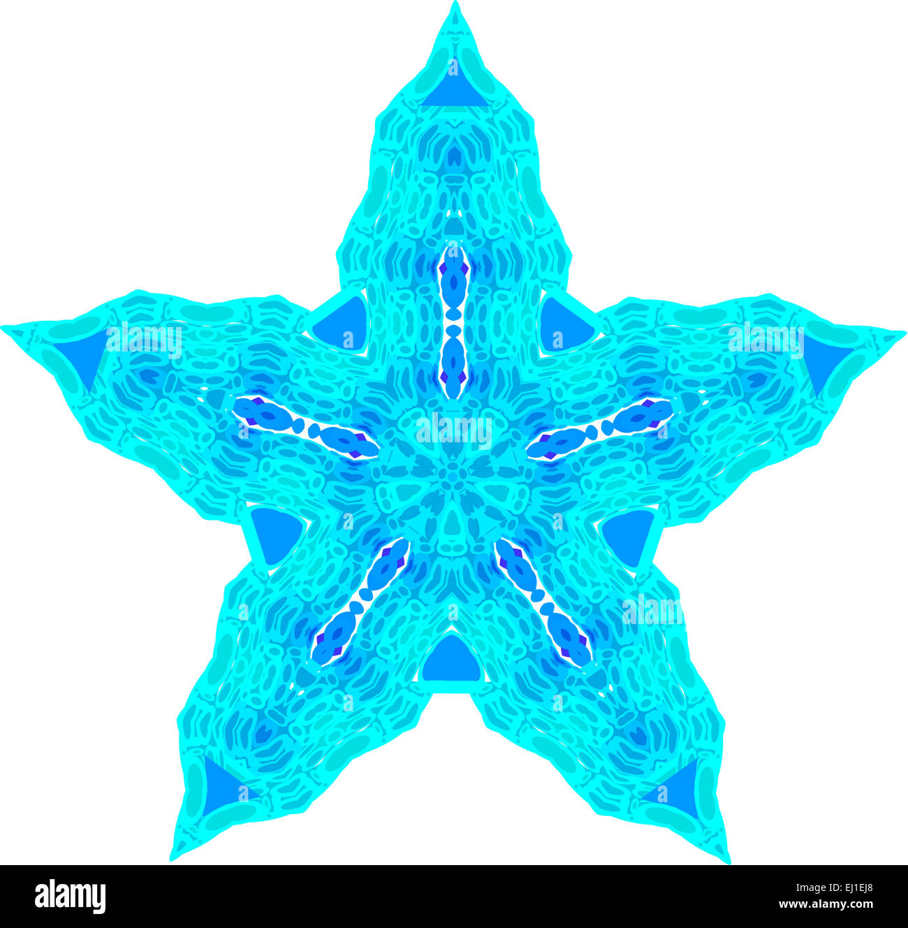 A 5 Point Star Symbol in Blue Stock Photo - Alamy