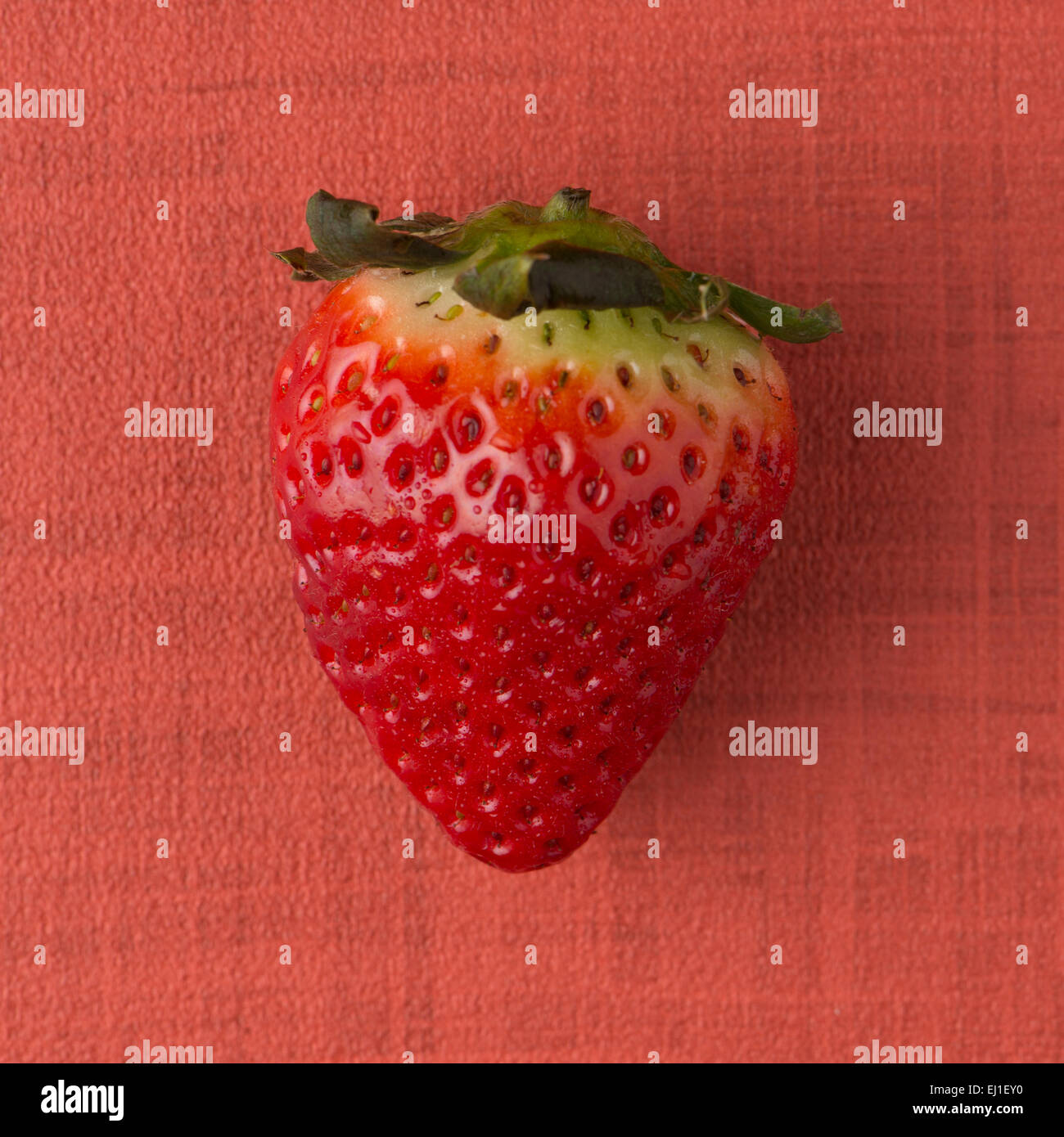 Fresh strawberry on a red vinyl background Stock Photo - Alamy