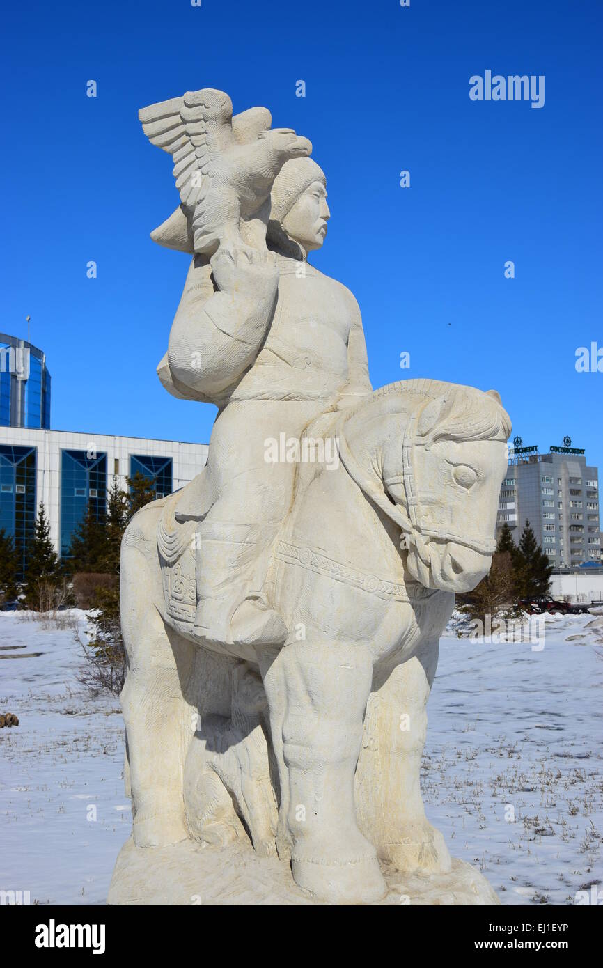 A statue in the streets of Astana, capital of Kazakhstan Stock Photo ...