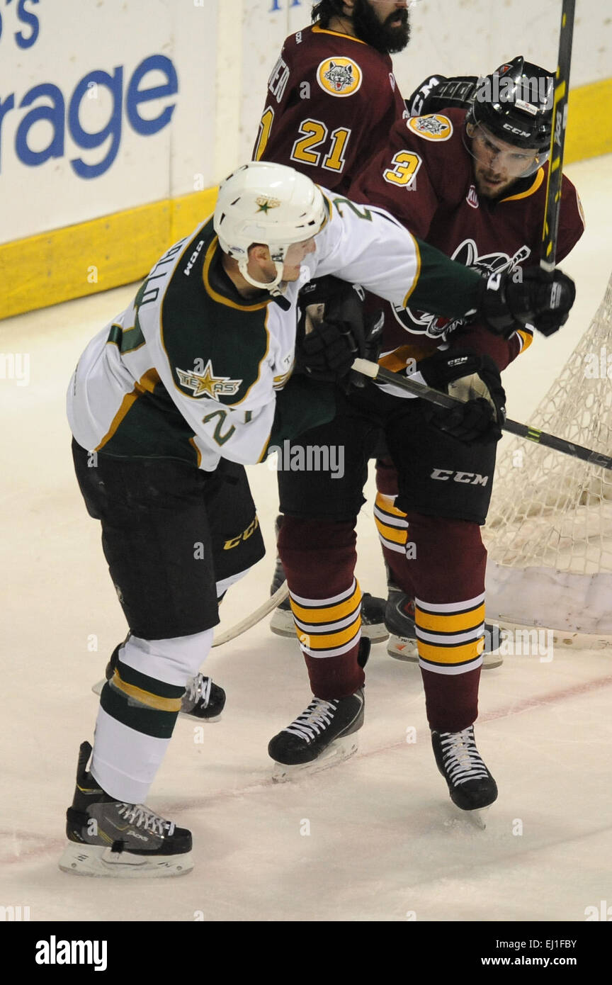 Rosemont, IL, USA. 19th Mar, 2015. Texas Stars' Greg Rallo (27) and ...