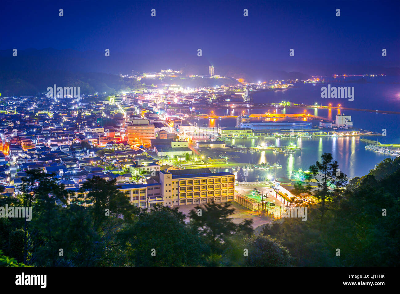 Town view at night hi-res stock photography and images - Alamy