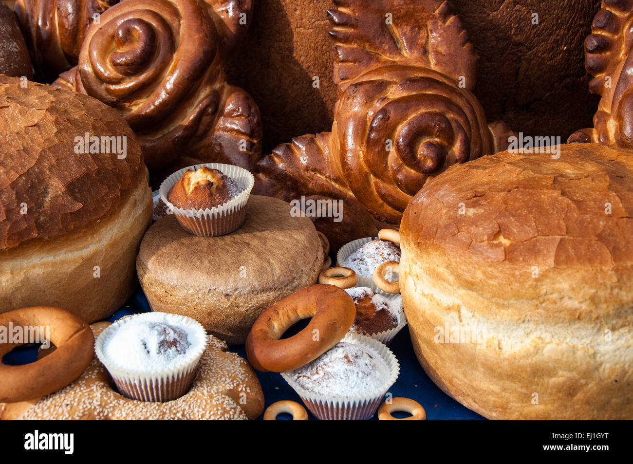Assortment of buns bakery products produced by the very extensive ...