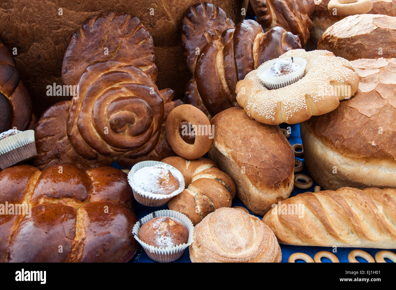 Assortment of buns bakery products produced by the very extensive ...