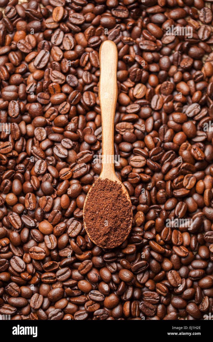 Ground Coffee, Coffee Bean Stock Photo - Alamy