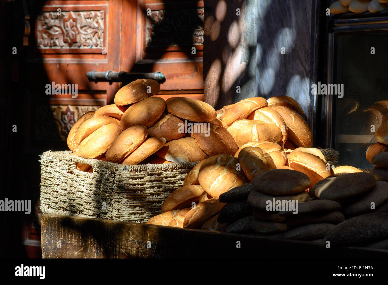 Stacks of bread, Marrakech, Morocco Stock Photo - Alamy