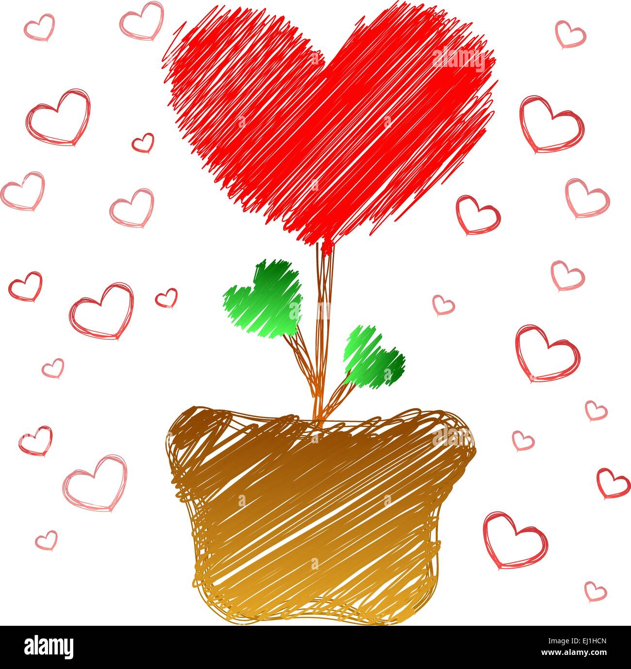 Tree in shape heart Stock Vector Images - Alamy