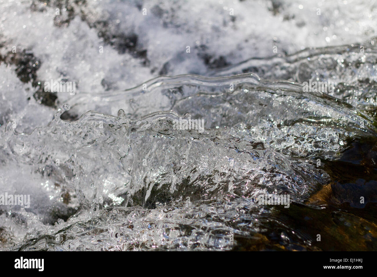 Close up view of a fresh stream of water on the forest Stock Photo - Alamy